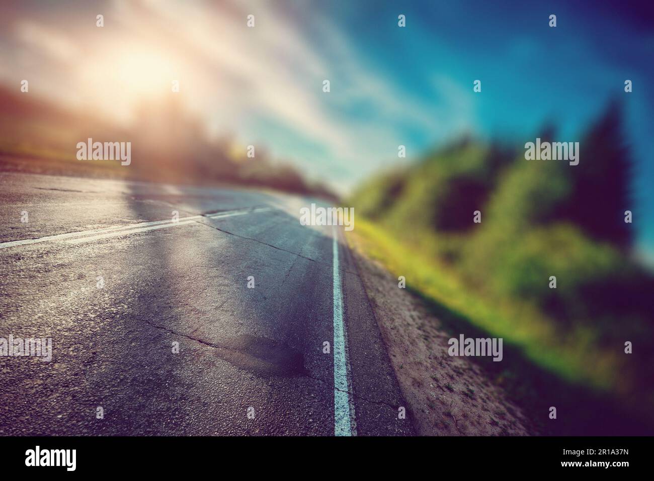Speed way road blur effect Stock Photo - Alamy