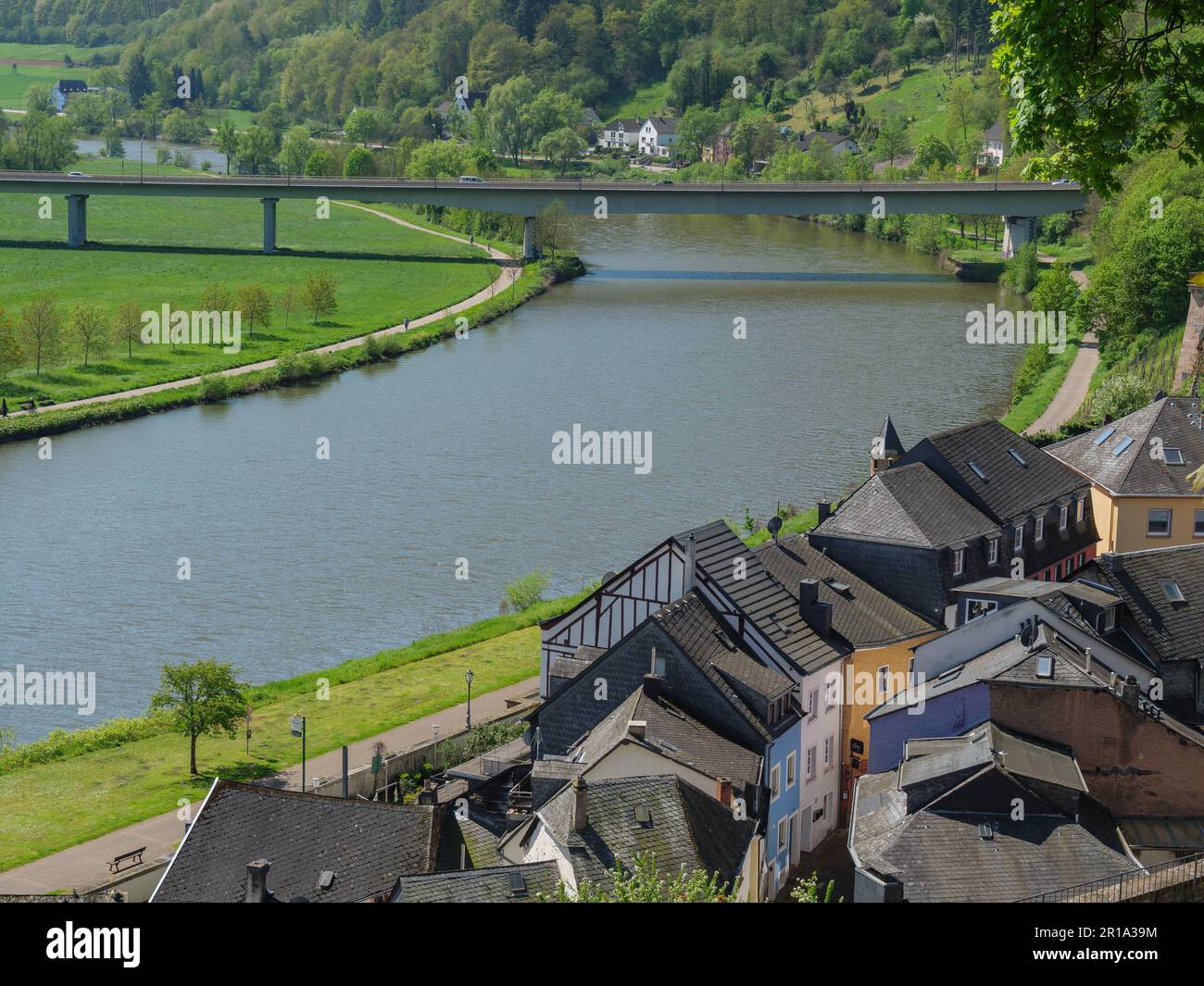 the city of Saarburg at the saar river in germany Stock Photo - Alamy