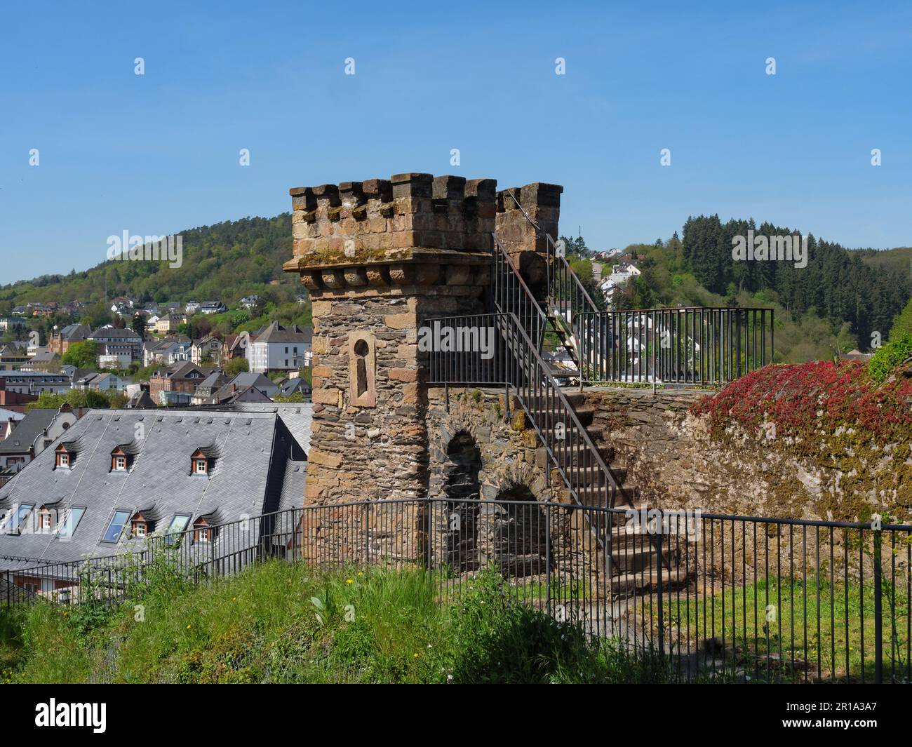 the city of Saarburg at the saar river in germany Stock Photo - Alamy