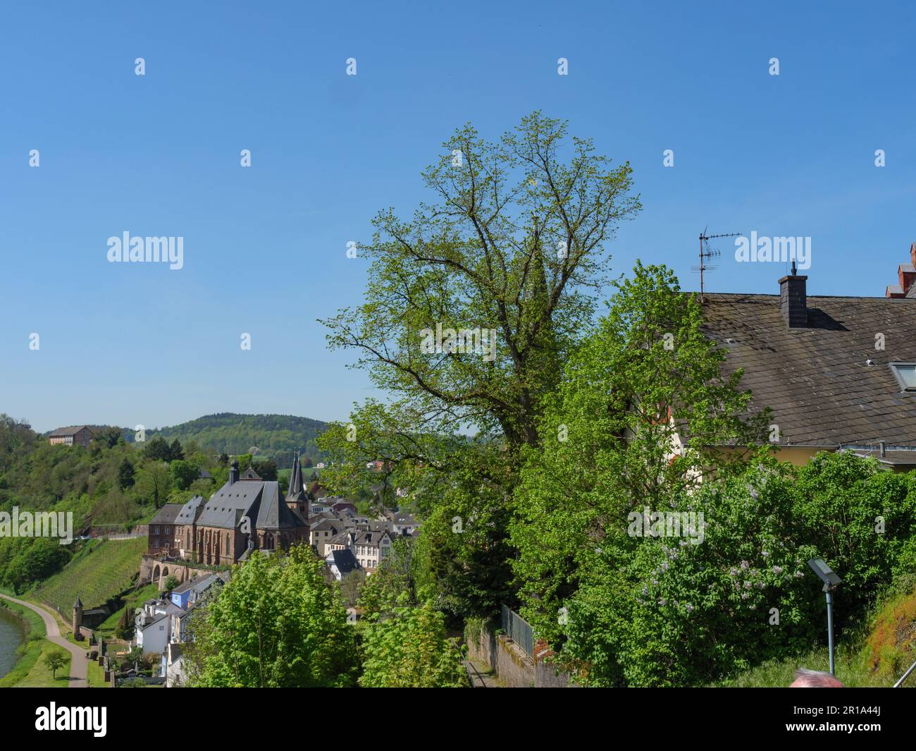 the city of Saarburg at the saar river in germany Stock Photo - Alamy