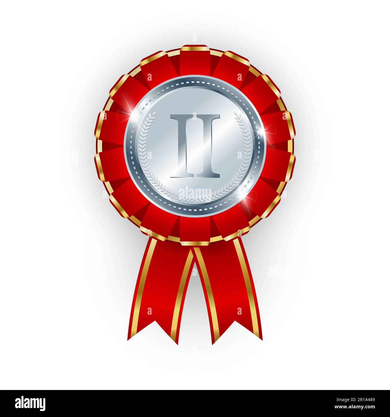 A silver medal with ribbon, a distinction badge or award for the ...