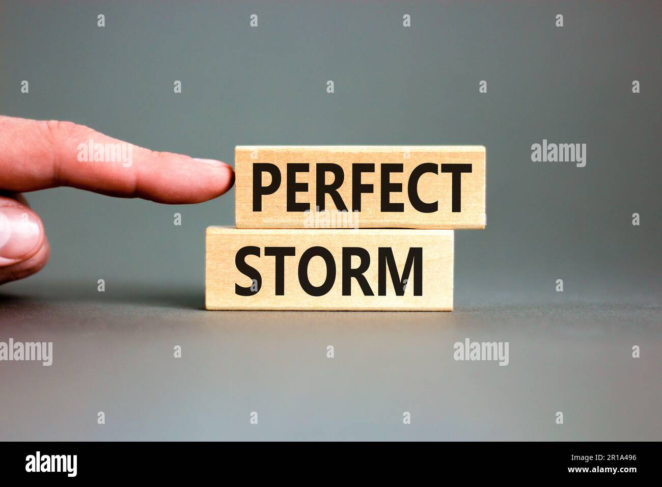 Perfect storm symbol. Concept words Perfect storm on beautiful wooden ...