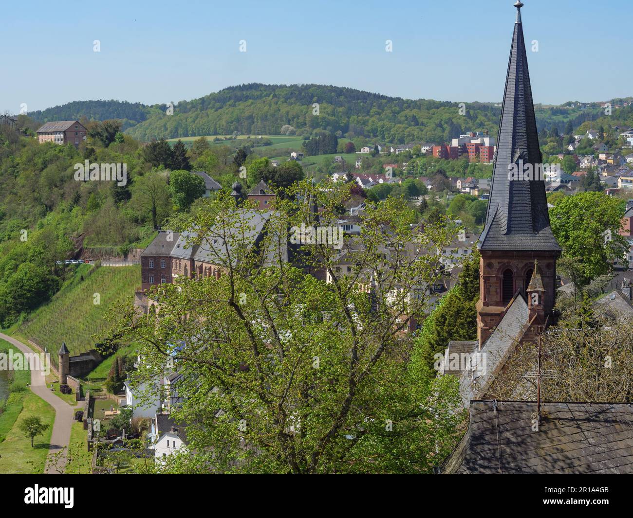 the city of Saarburg at the saar river in germany Stock Photo - Alamy