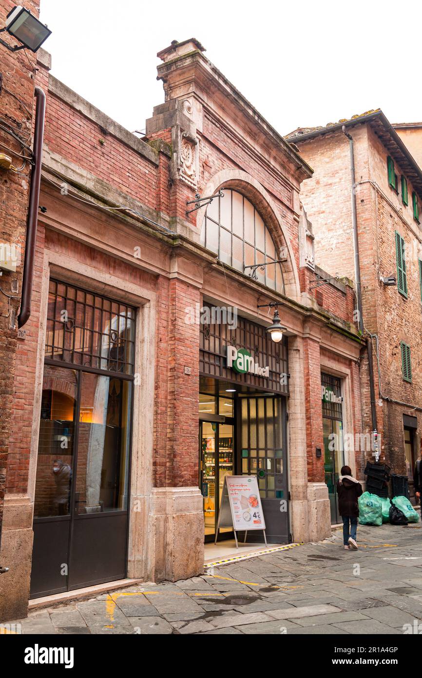 Siena, Italy - APR 7, 2022: Exterior of Pam supermarket in Siena ...