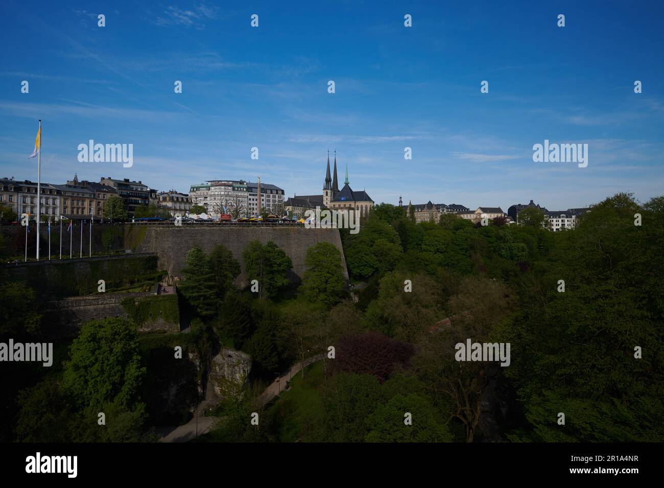 The Old Town in the city centre of Luxembourg in spring sunshine Stock ...