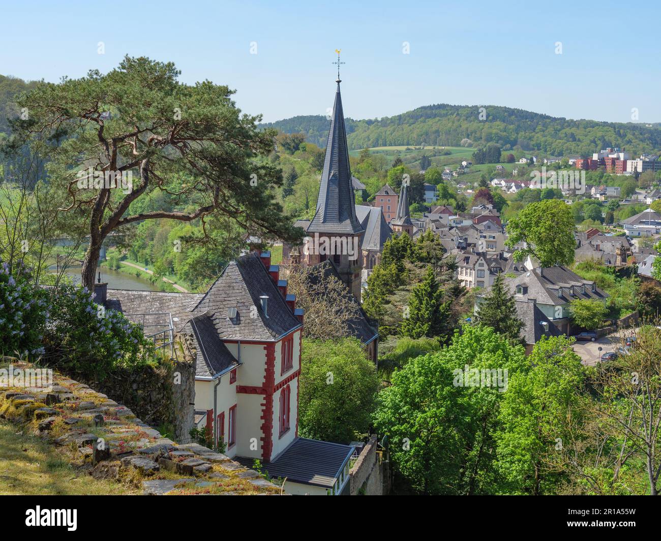 the city of Saarburg at the saar river in germany Stock Photo - Alamy