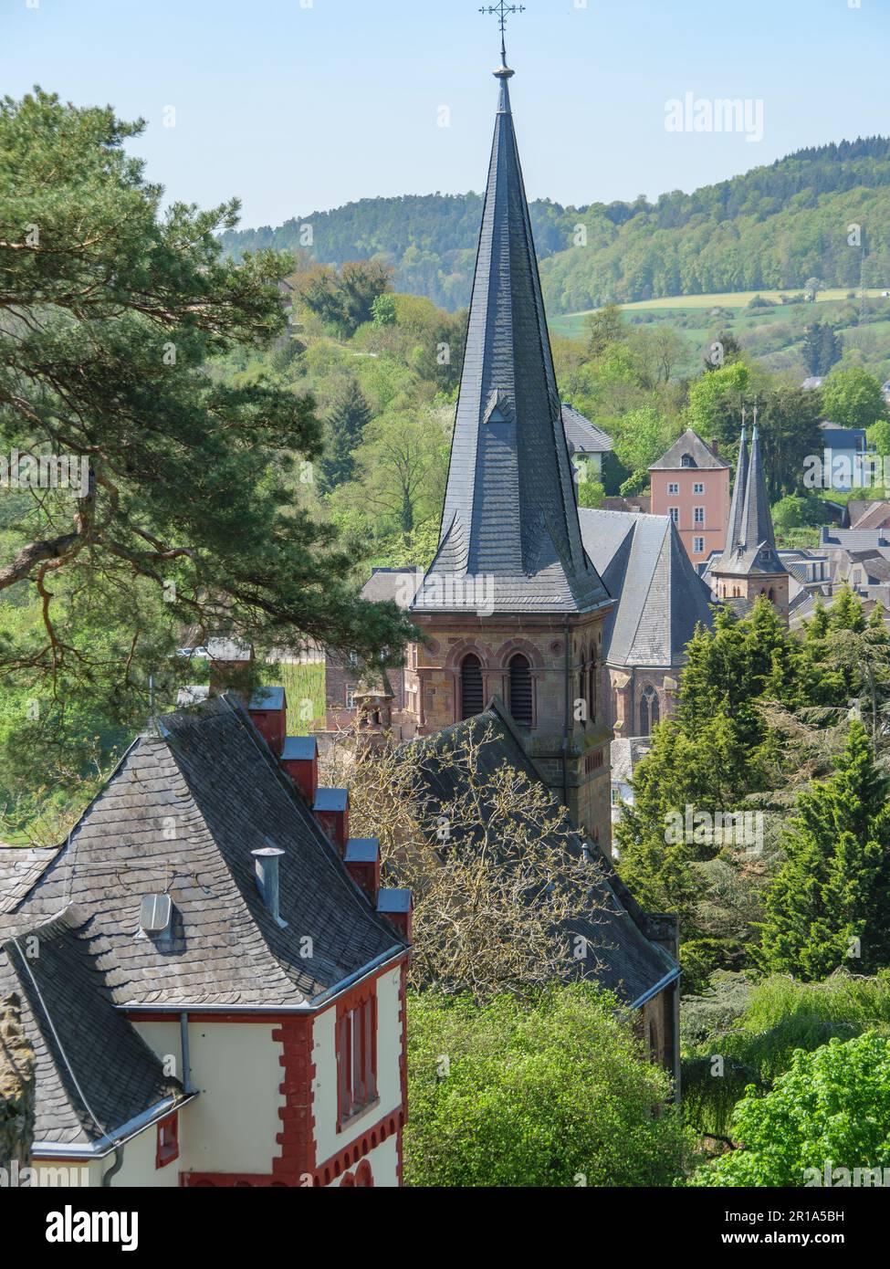 the city of Saarburg at the saar river in germany Stock Photo - Alamy