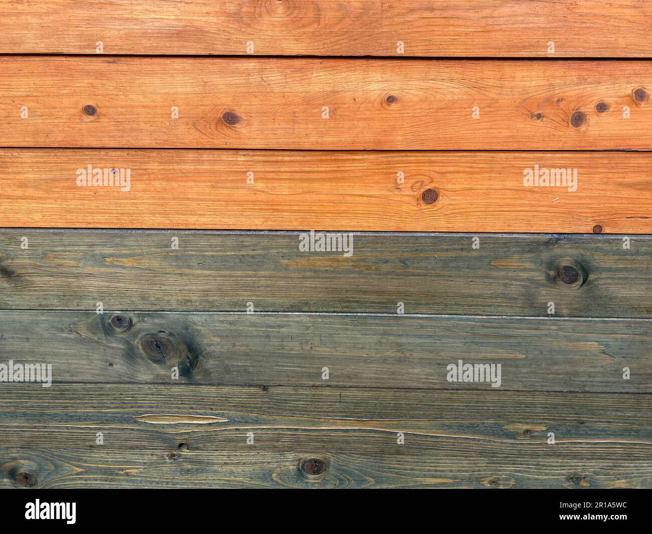 Beautiful wooden texture of horizontal multi-colored boards with knots ...