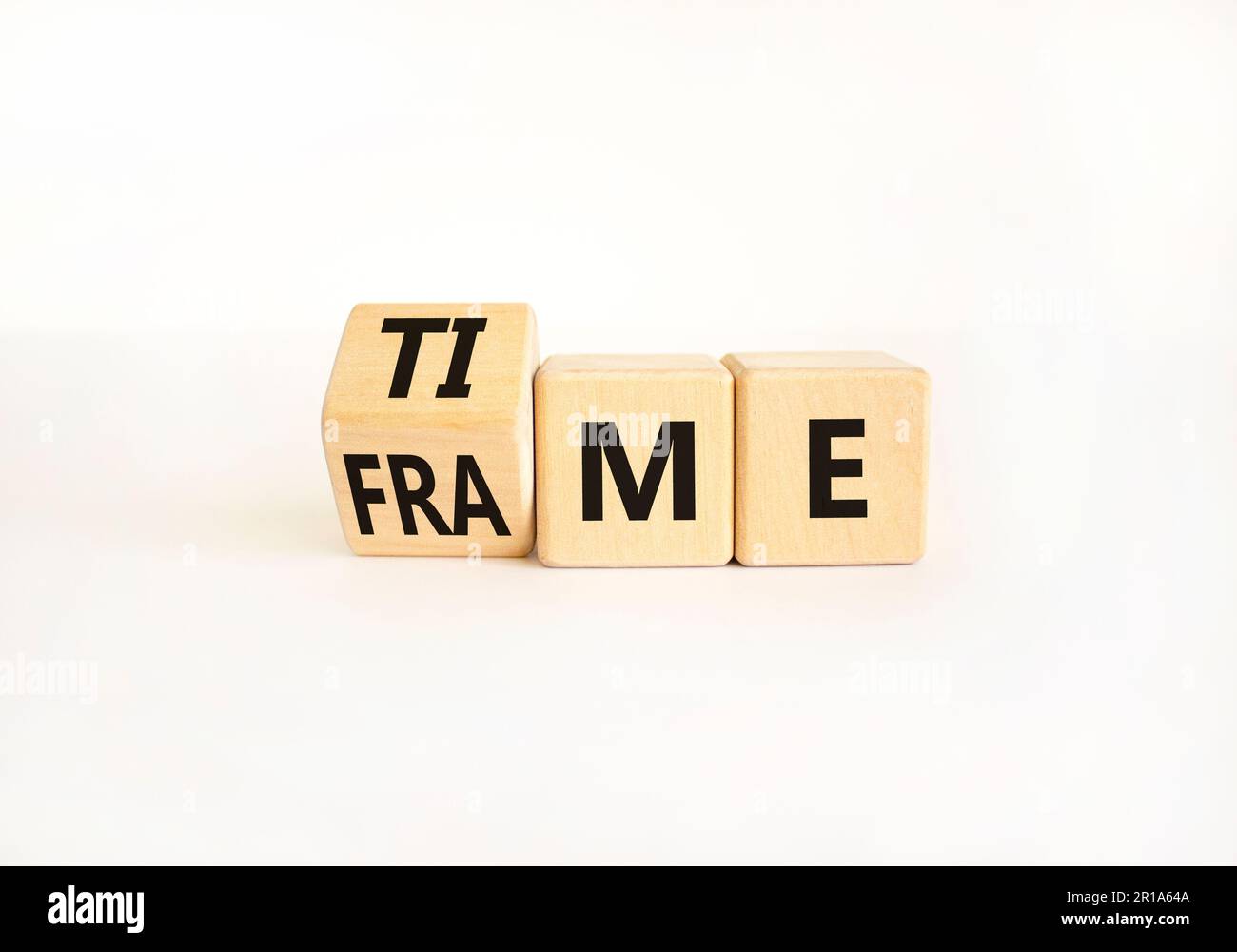 Time frame symbol. Businessman turns wooden cubes and change the ...