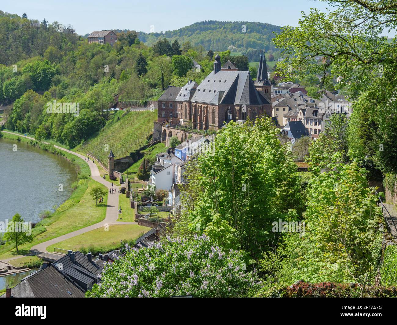 the city of Saarburg at the saar river in germany Stock Photo - Alamy