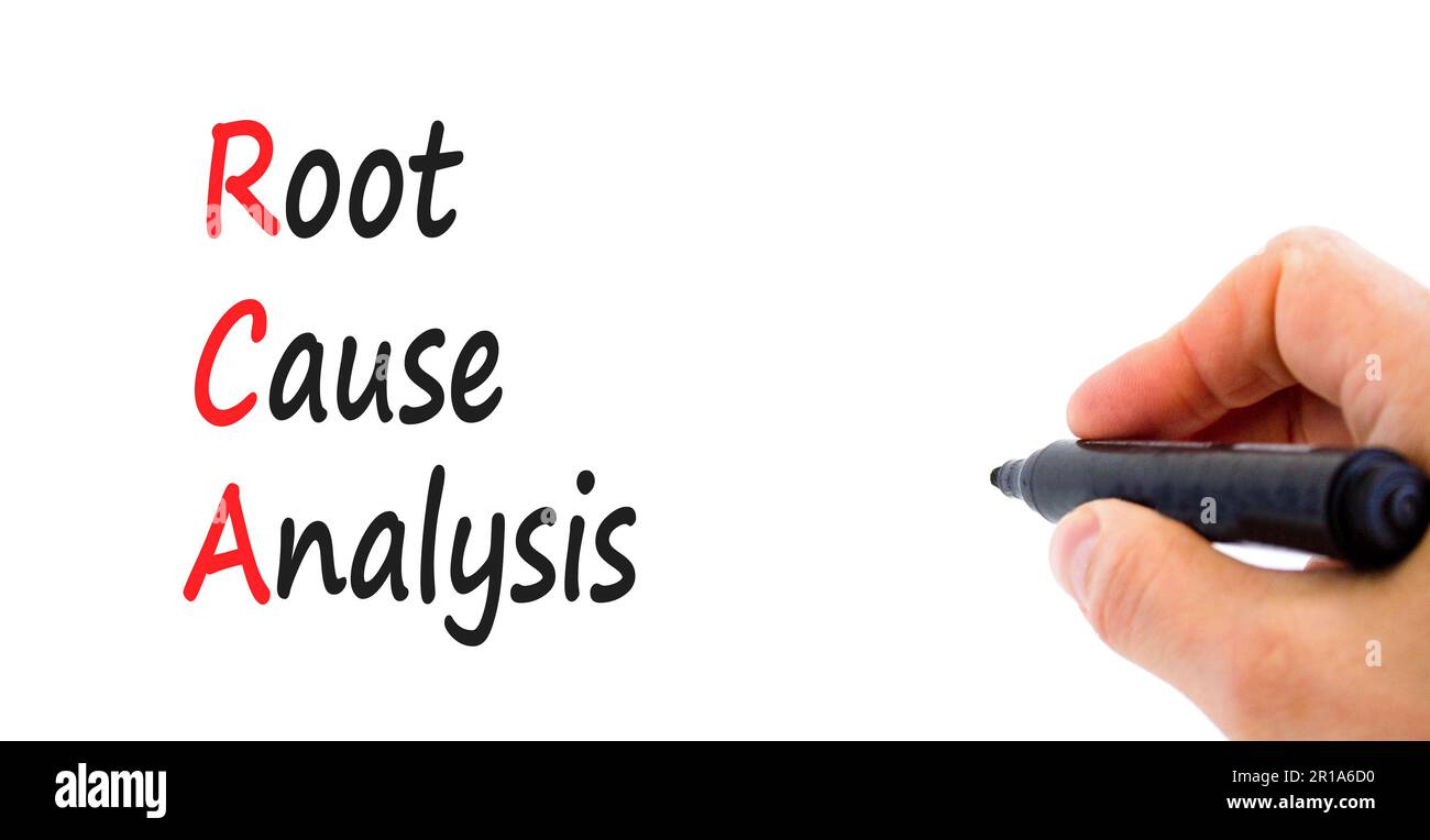 RCA root cause analysis symbol. Concept words RCA root cause analysis ...
