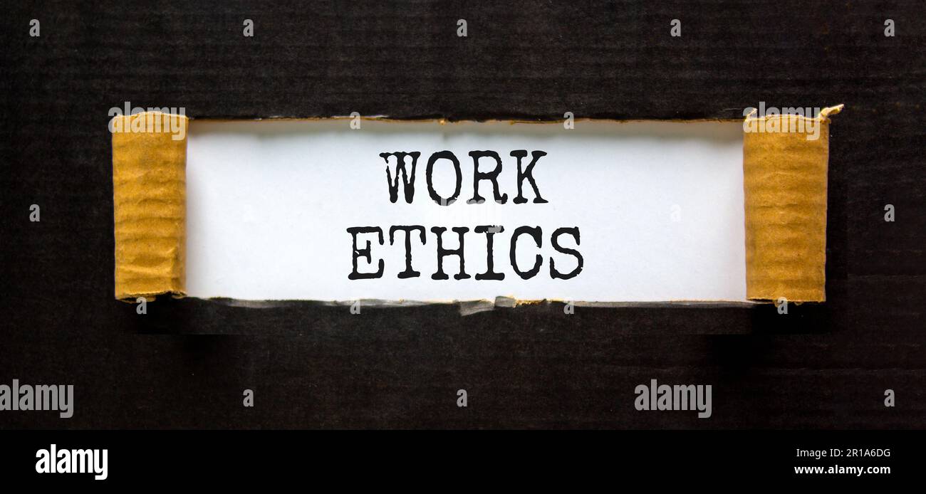 Work ethics symbol. Concept words Work ethics on beautiful white paper ...