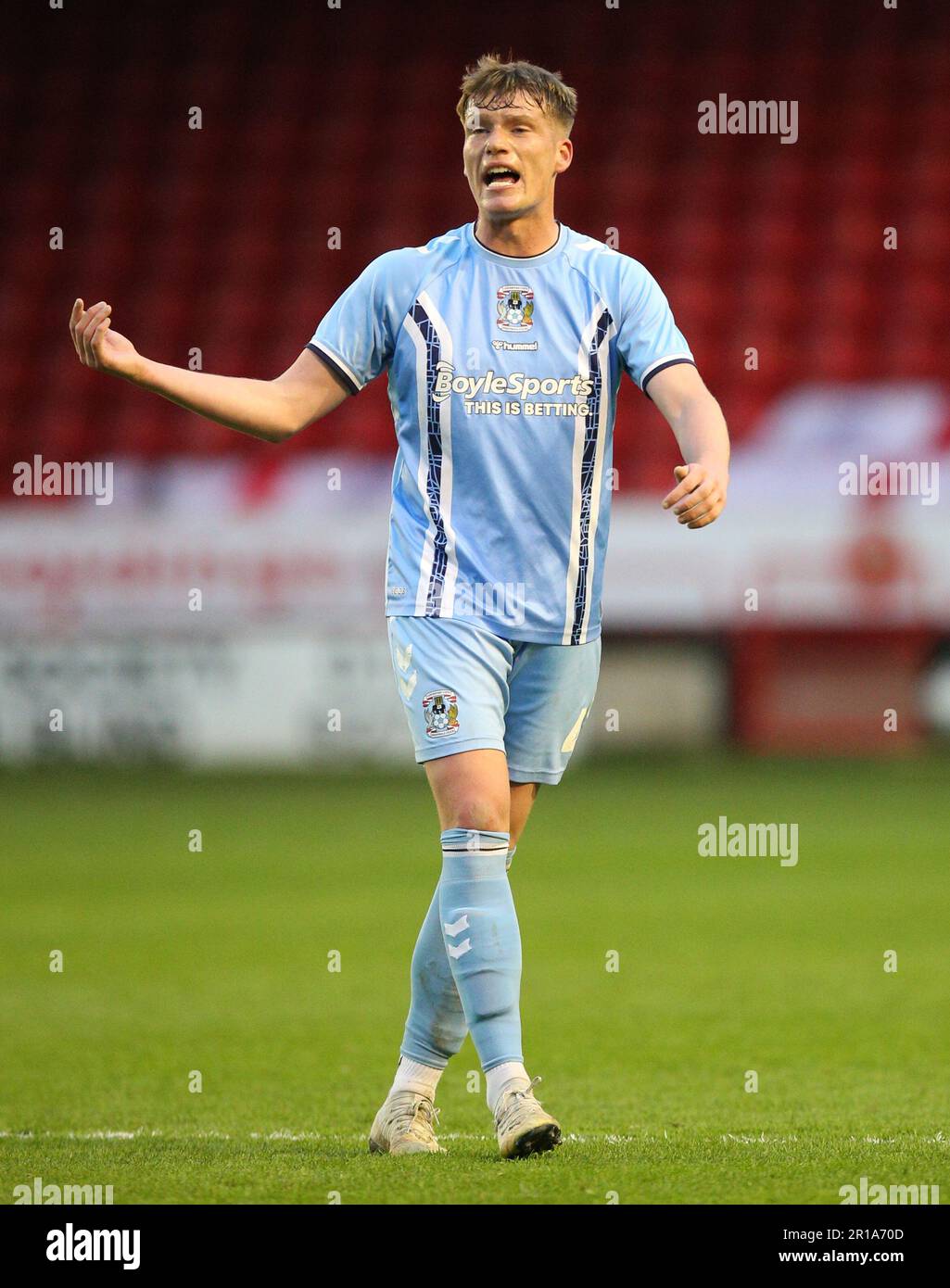 Coventry City’s George Burroughs gestures during the Birmingham Senior ...