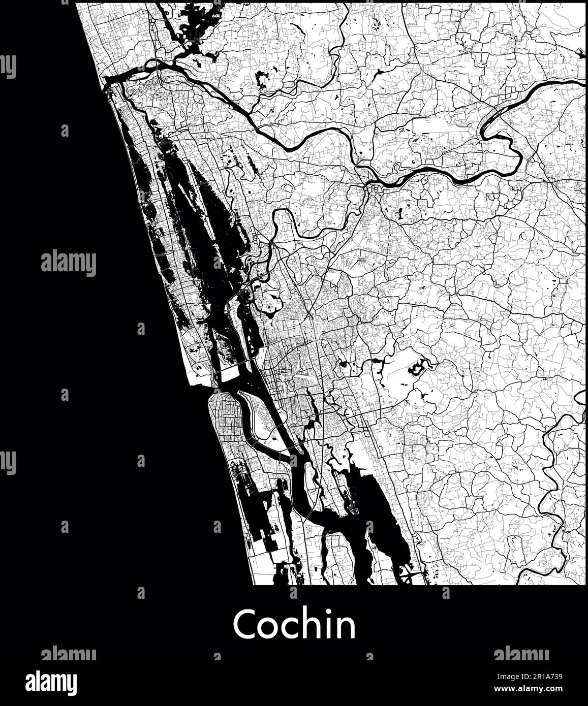 City Map Asia India Cochin vector illustration Stock Vector Image & Art ...