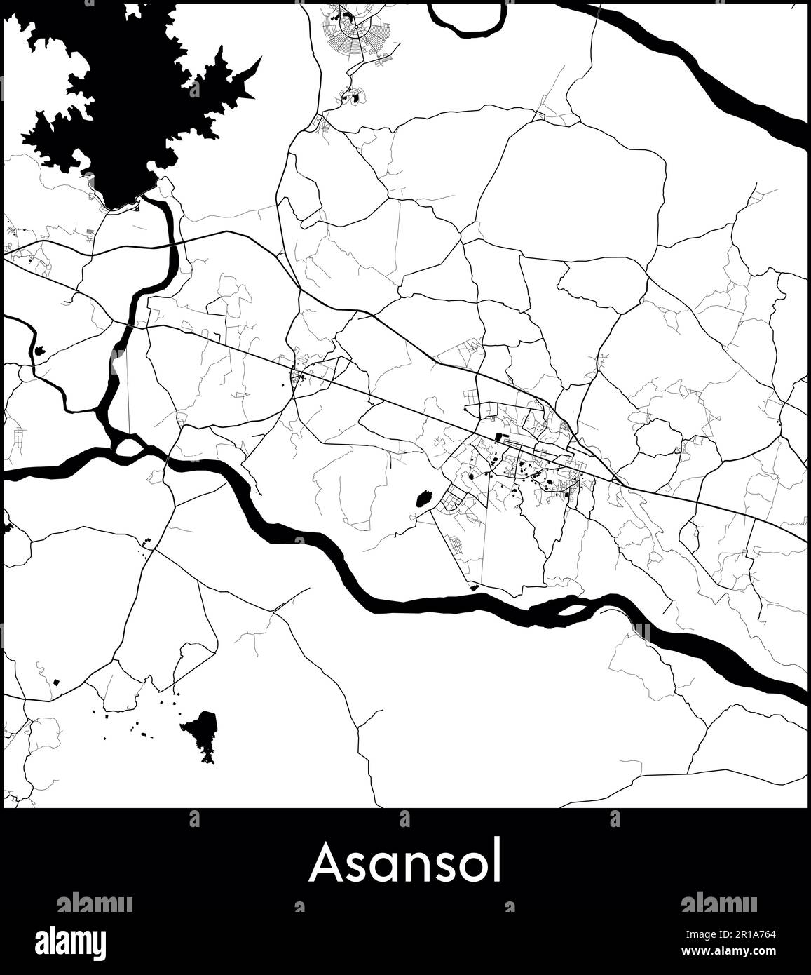 City Map Asia India Asansol vector illustration Stock Vector Image ...