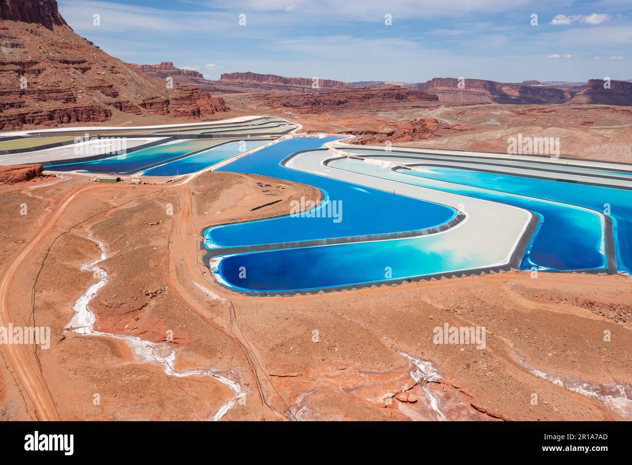 Evaporation Ponds At A Potash Mine Using A Solution Mining Method For Extracting Potash Near