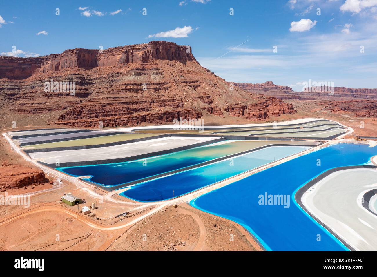 Evaporation Ponds At A Potash Mine Using A Solution Mining Method For Extracting Potash Near