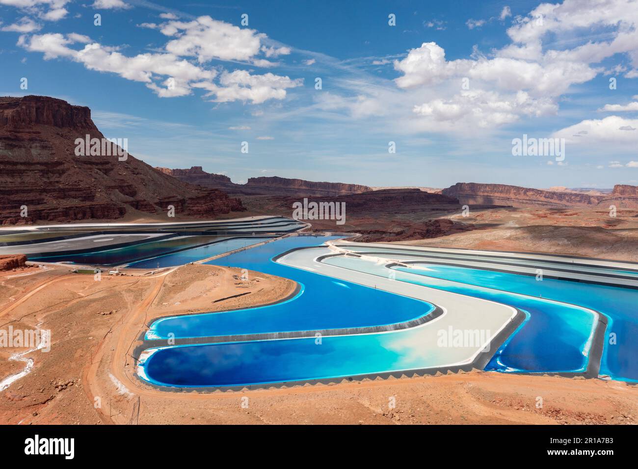 Evaporation Ponds At A Potash Mine Using A Solution Mining Method For Extracting Potash Near