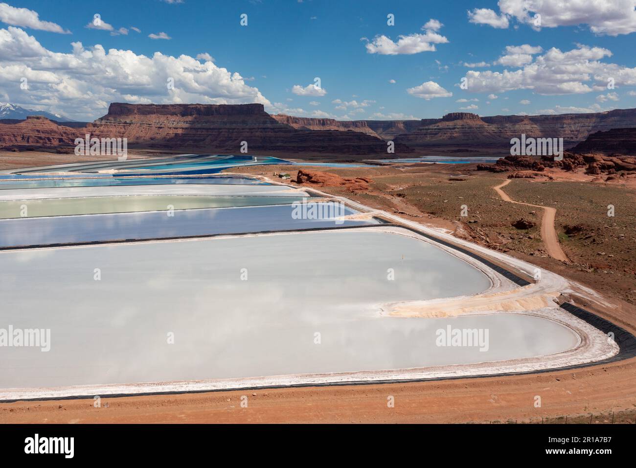 Evaporation Ponds At A Potash Mine Using A Solution Mining Method For Extracting Potash Near