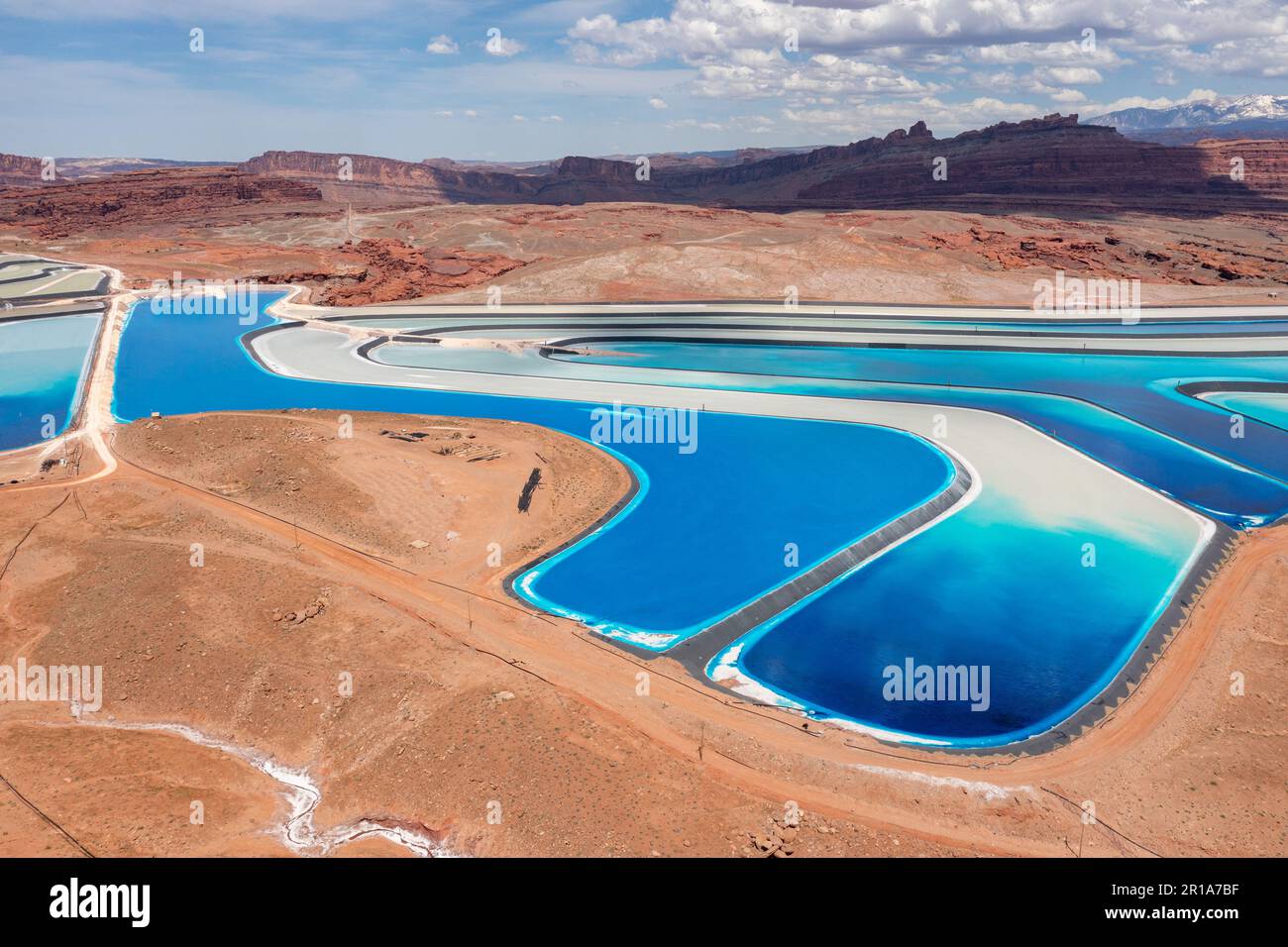 Evaporation ponds at a potash mine using a solution mining method for ...