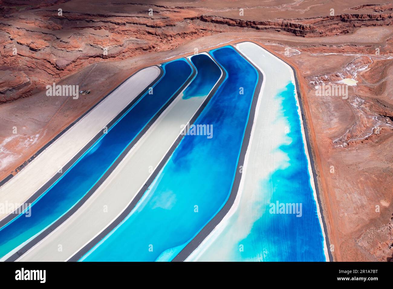 Evaporation Ponds At A Potash Mine Using A Solution Mining Method For Extracting Potash Near