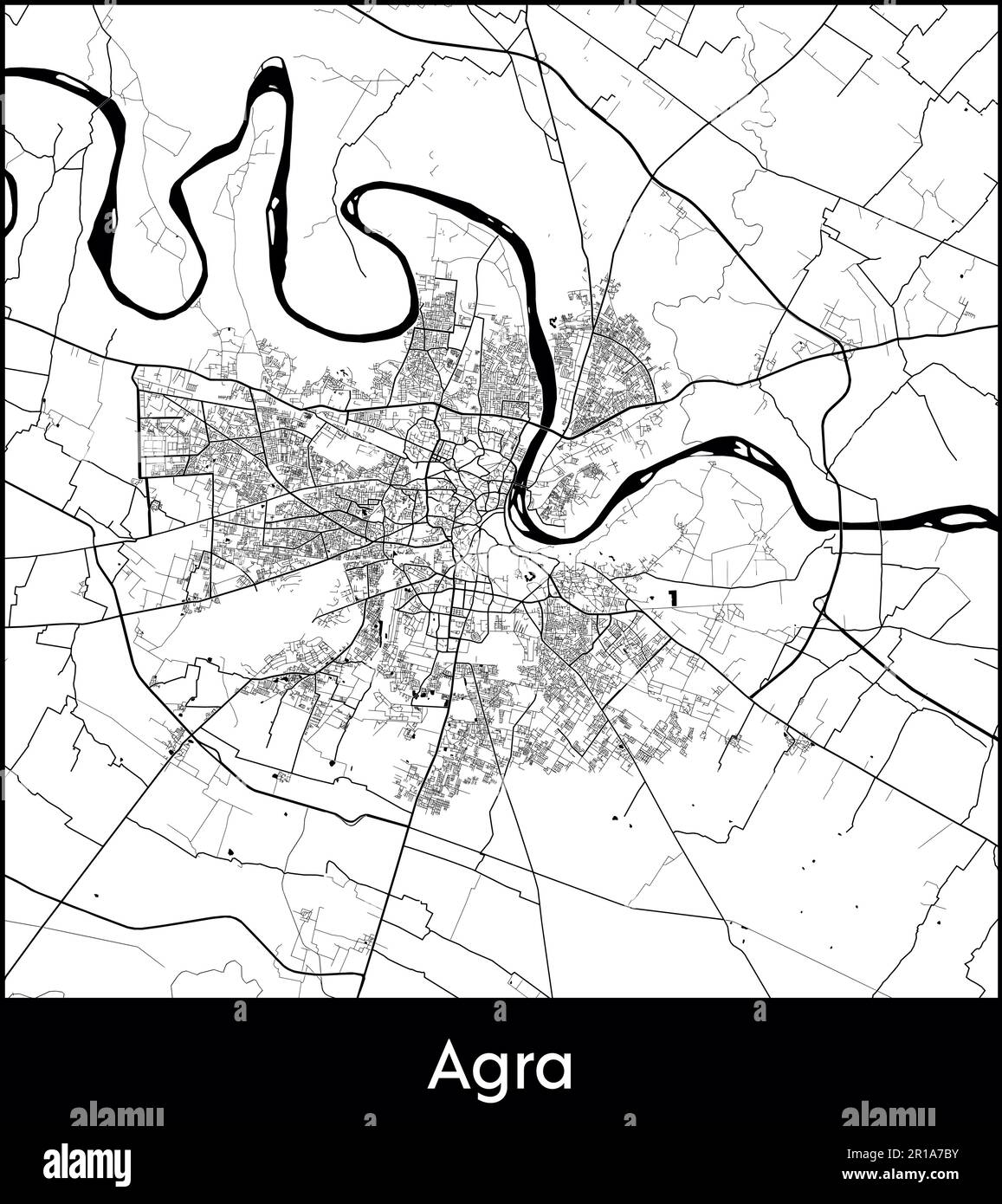 Agra map hi-res stock photography and images - Alamy