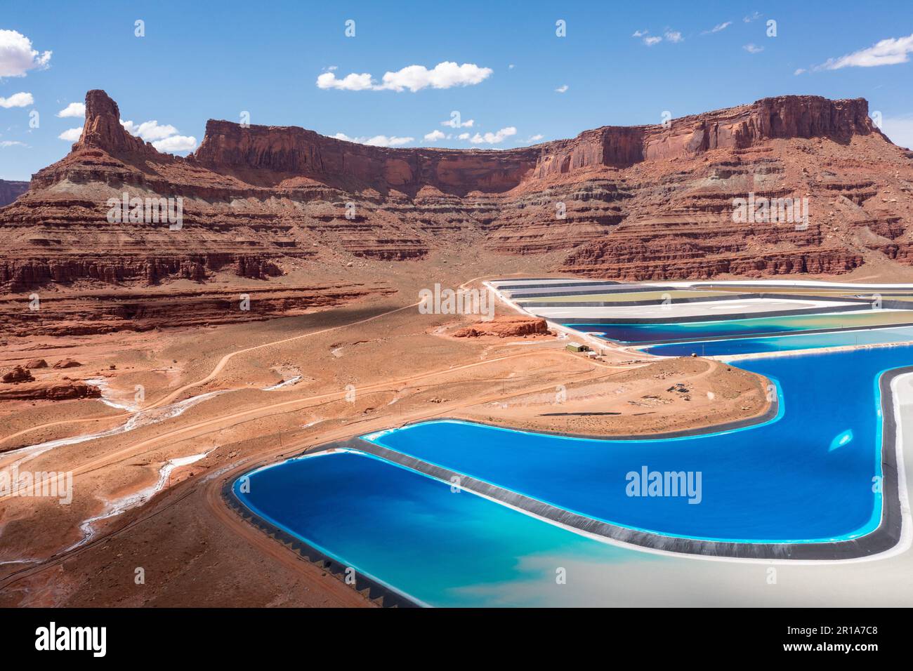 Evaporation Ponds At A Potash Mine Using A Solution Mining Method For Extracting Potash Near