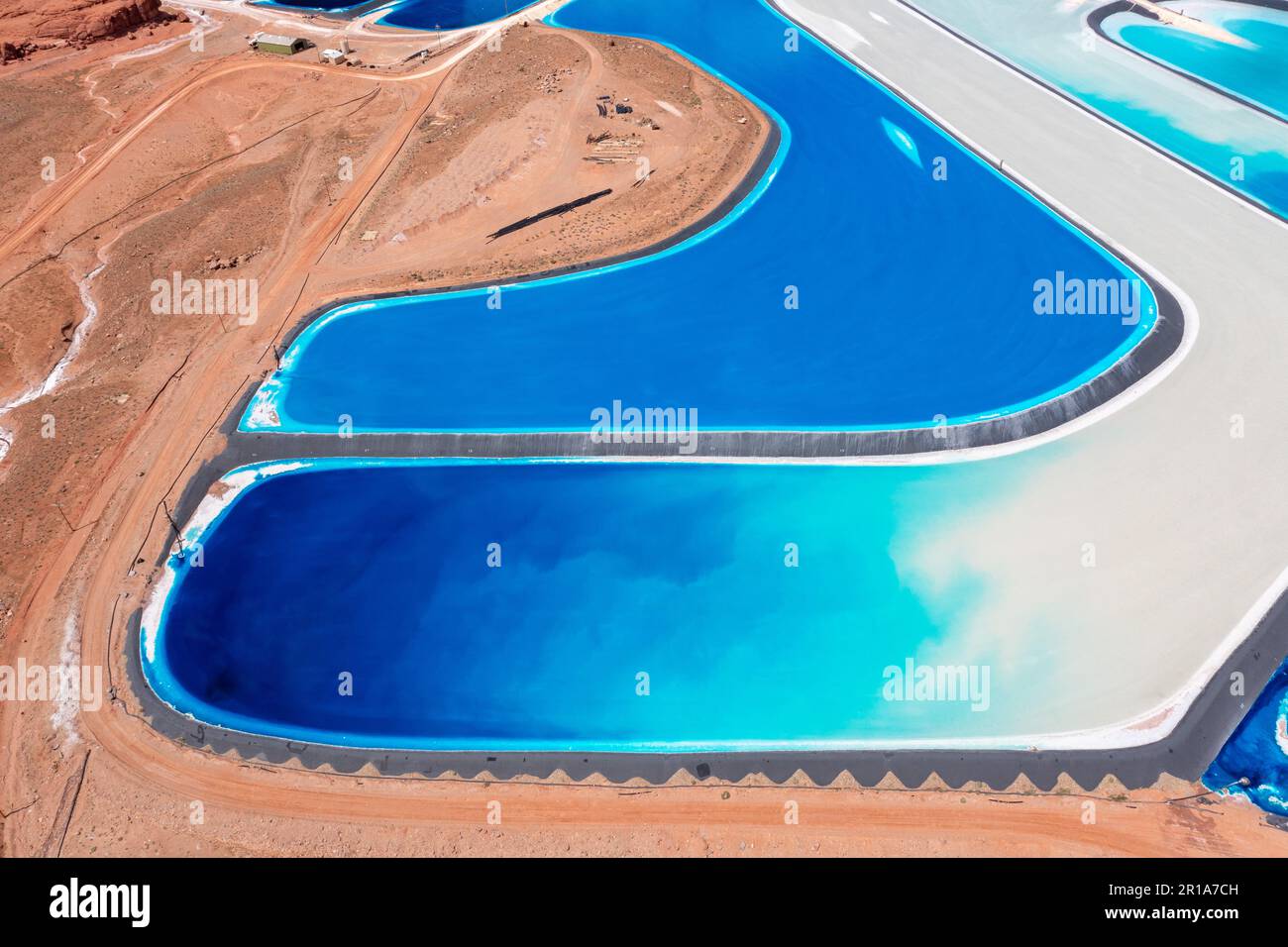 Evaporation Ponds At A Potash Mine Using A Solution Mining Method For Extracting Potash Near