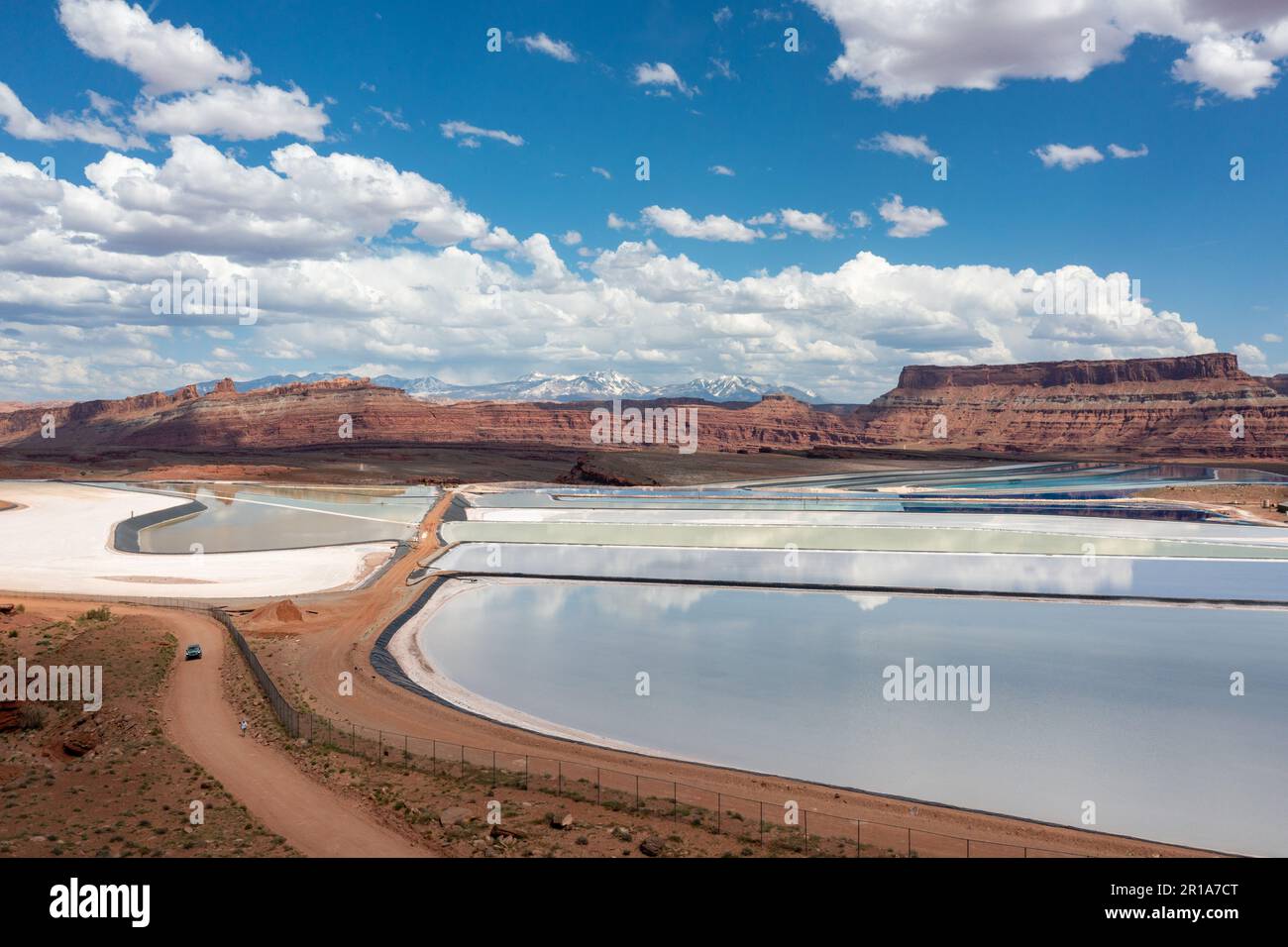 Evaporation ponds at a potash mine using a solution mining method for ...