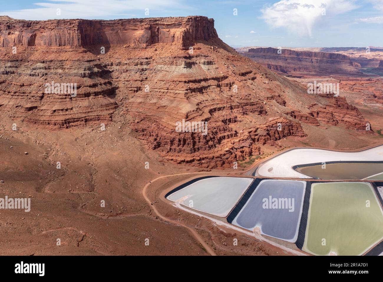 Evaporation Ponds At A Potash Mine Using A Solution Mining Method For Extracting Potash Near