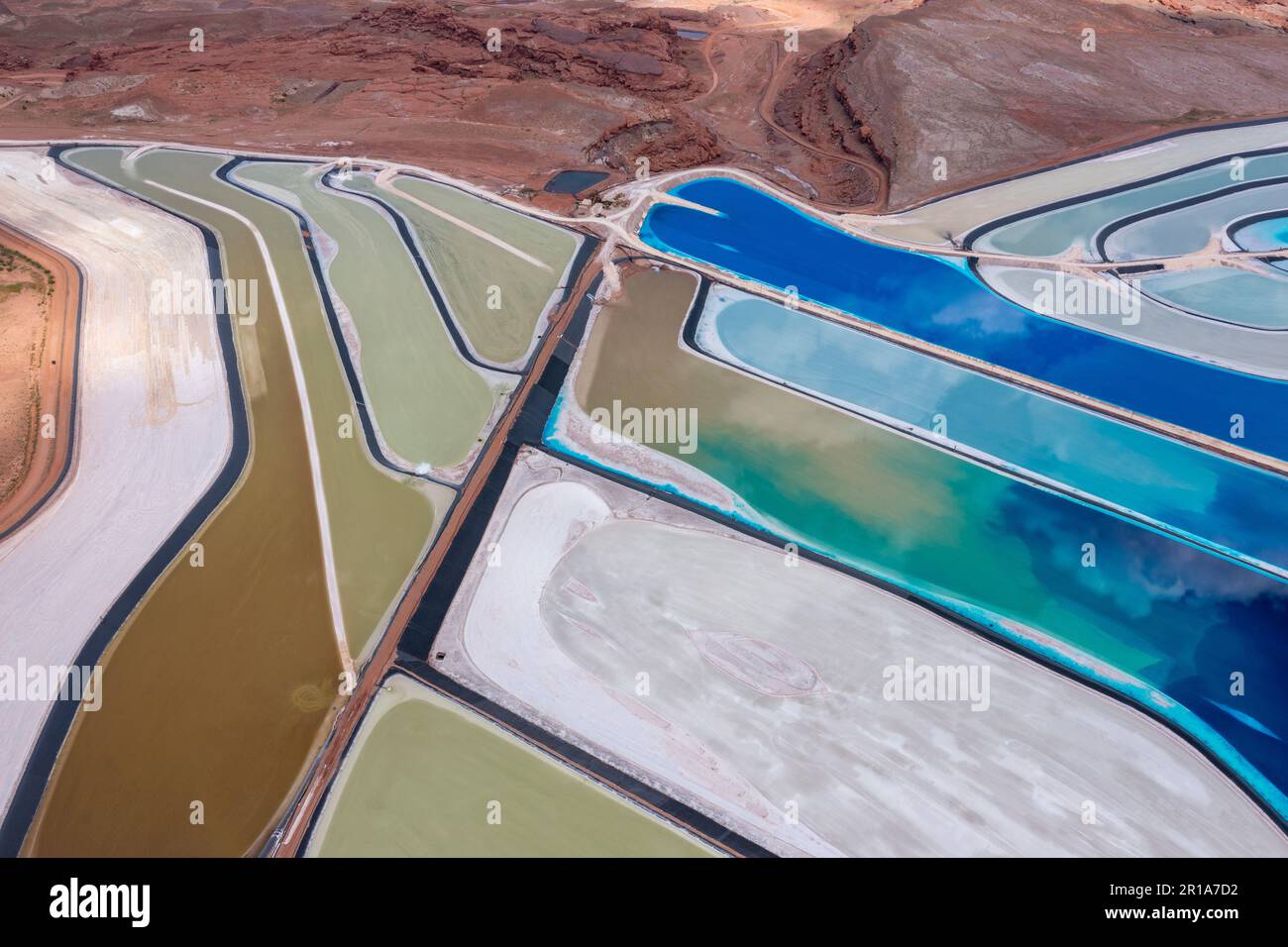 Evaporation ponds at a potash mine using a solution mining method for ...