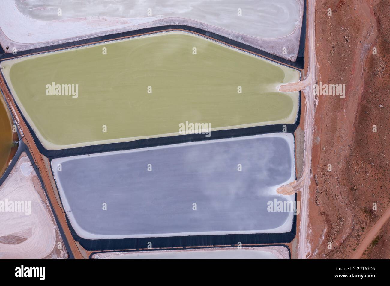 Evaporation Ponds At A Potash Mine Using A Solution Mining Method For Extracting Potash Near