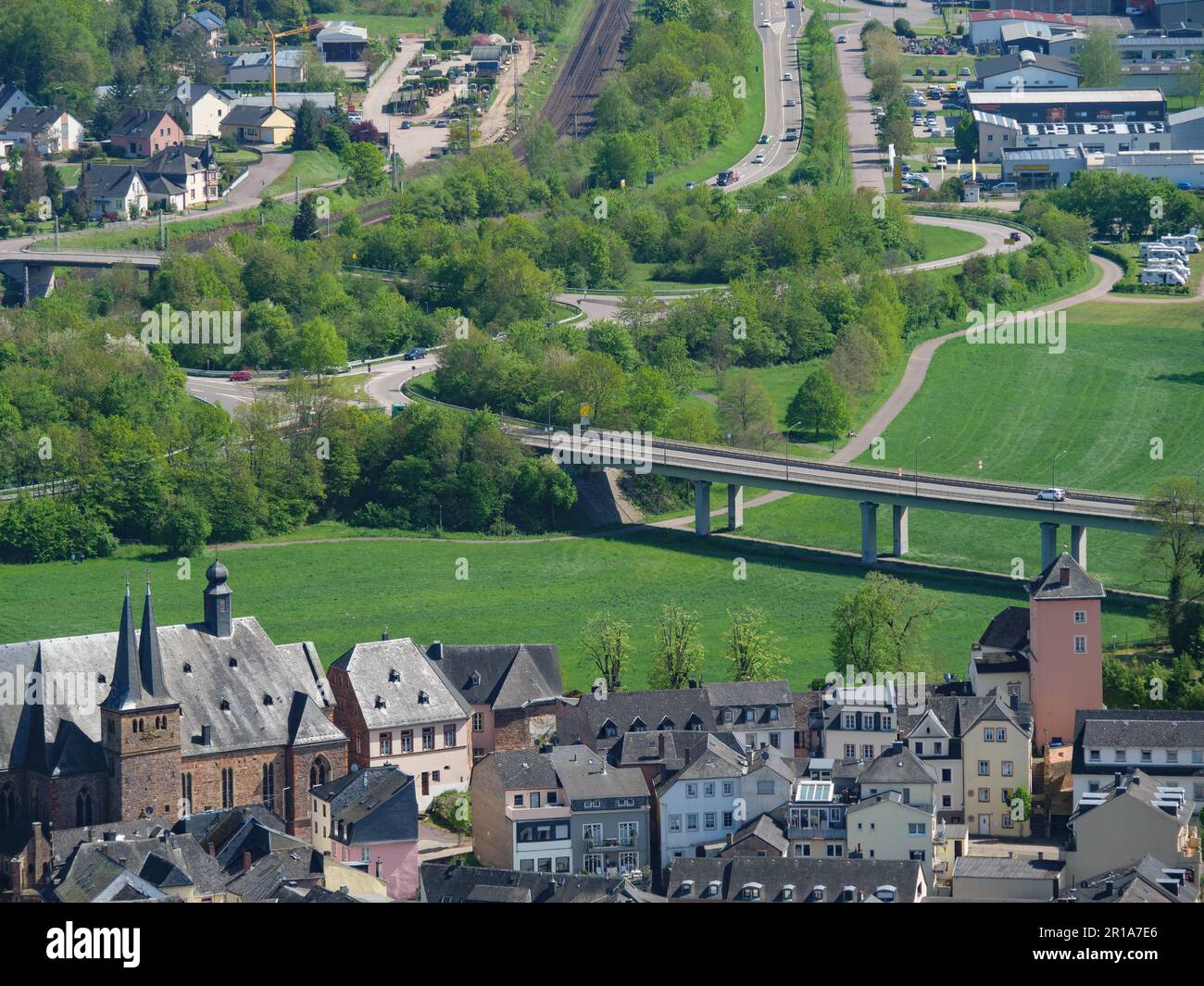the city of Saarburg at the saar river in germany Stock Photo - Alamy
