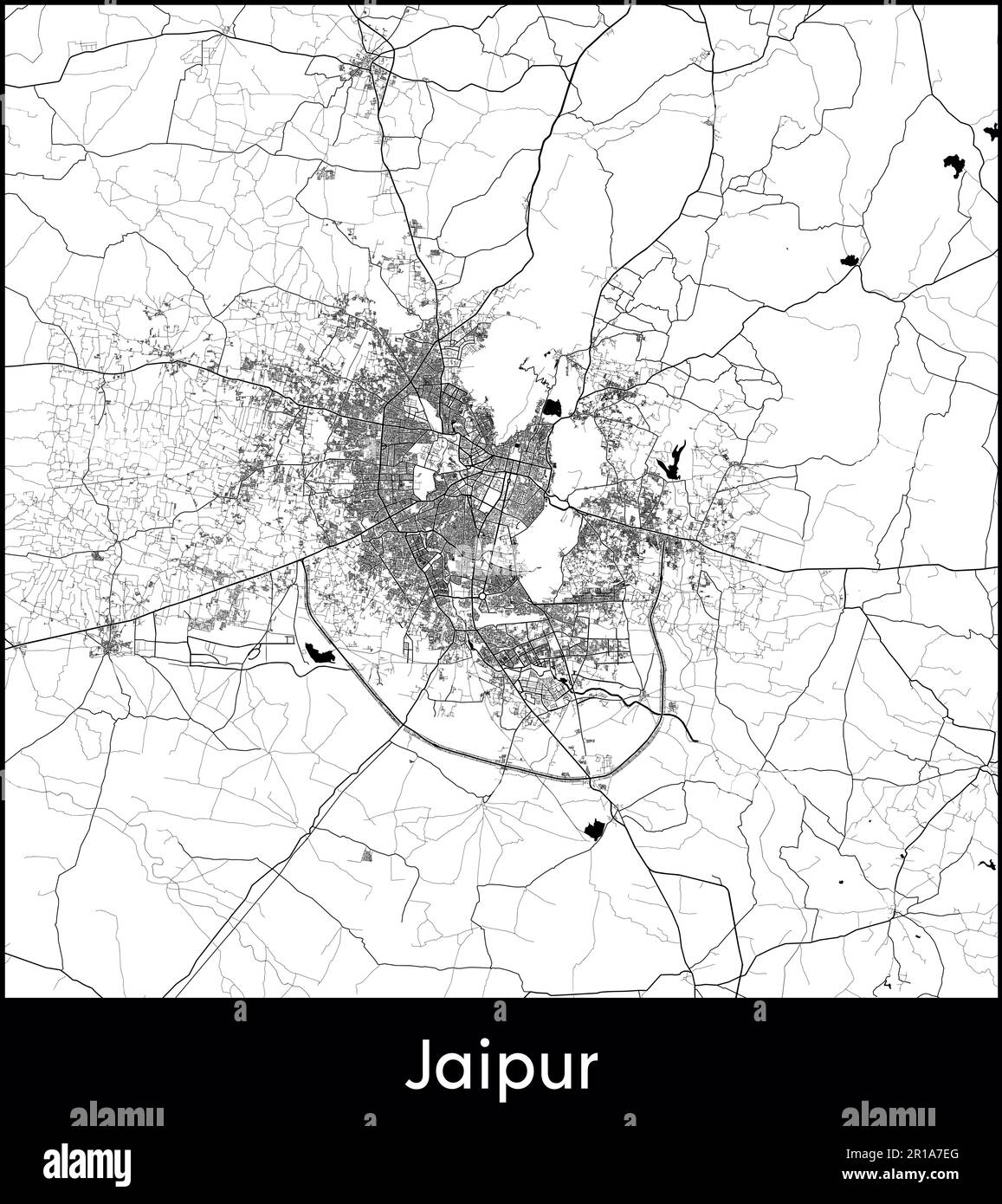 City Map Asia India Jaipur vector illustration Stock Vector Image & Art ...
