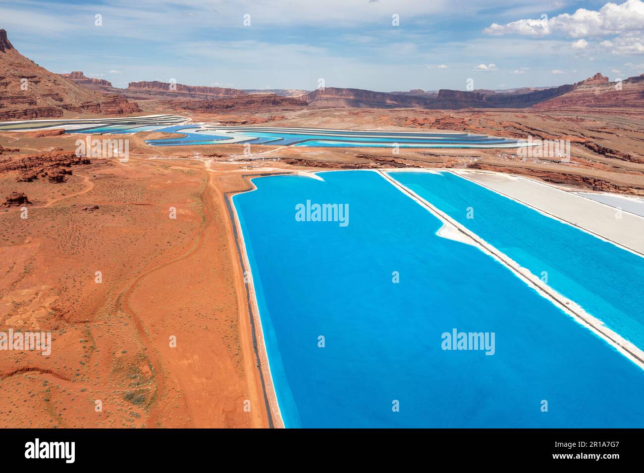 Evaporation Ponds At A Potash Mine Using A Solution Mining Method For Extracting Potash Near