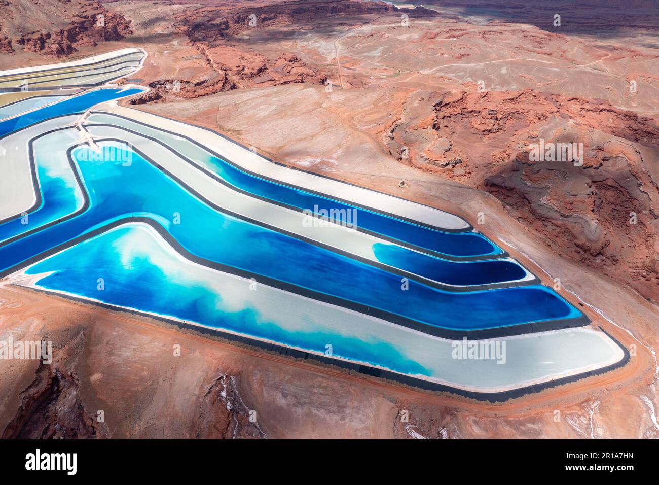 Evaporation Ponds At A Potash Mine Using A Solution Mining Method For Extracting Potash Near