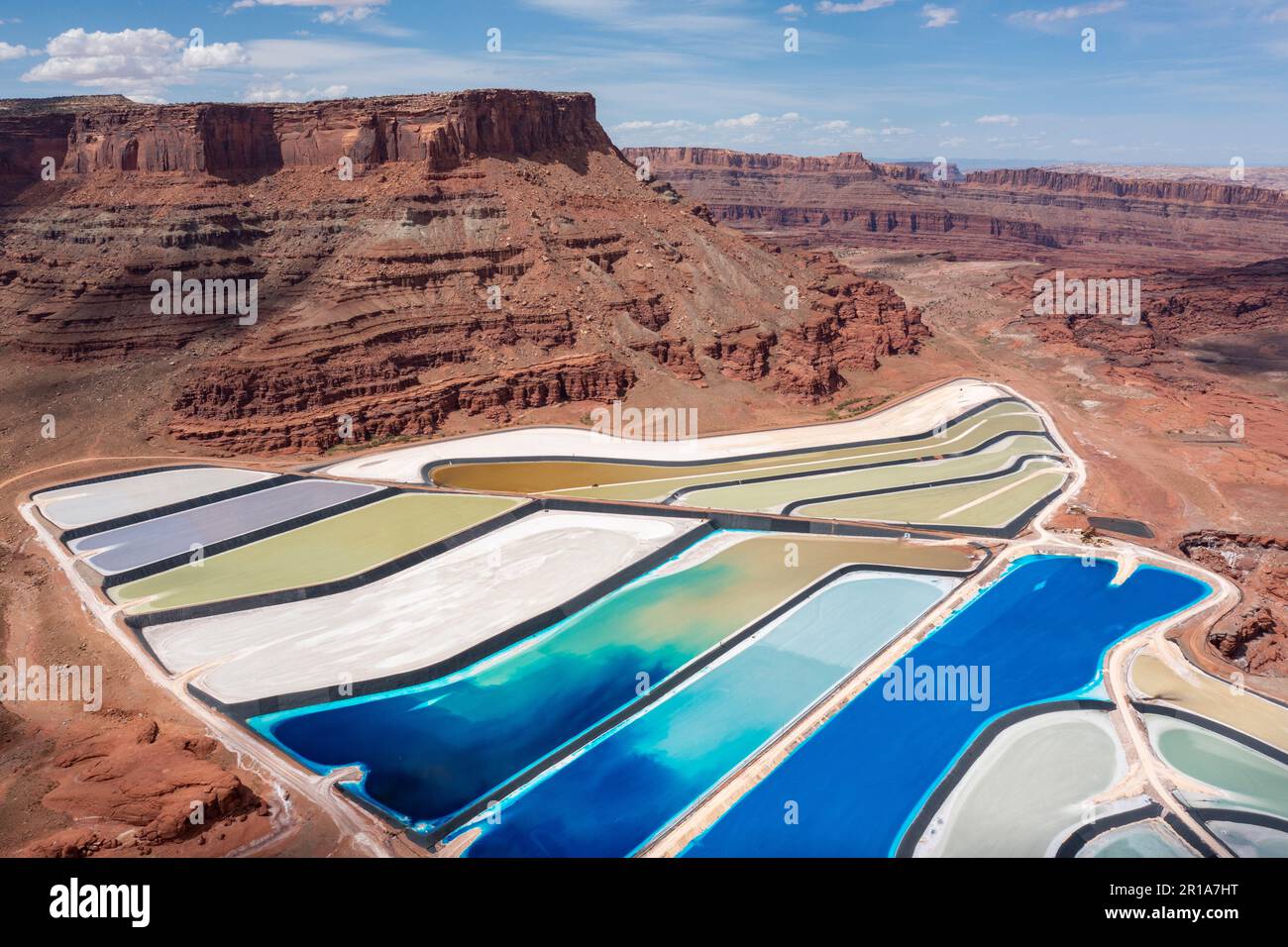Evaporation ponds at a potash mine using a solution mining method for ...