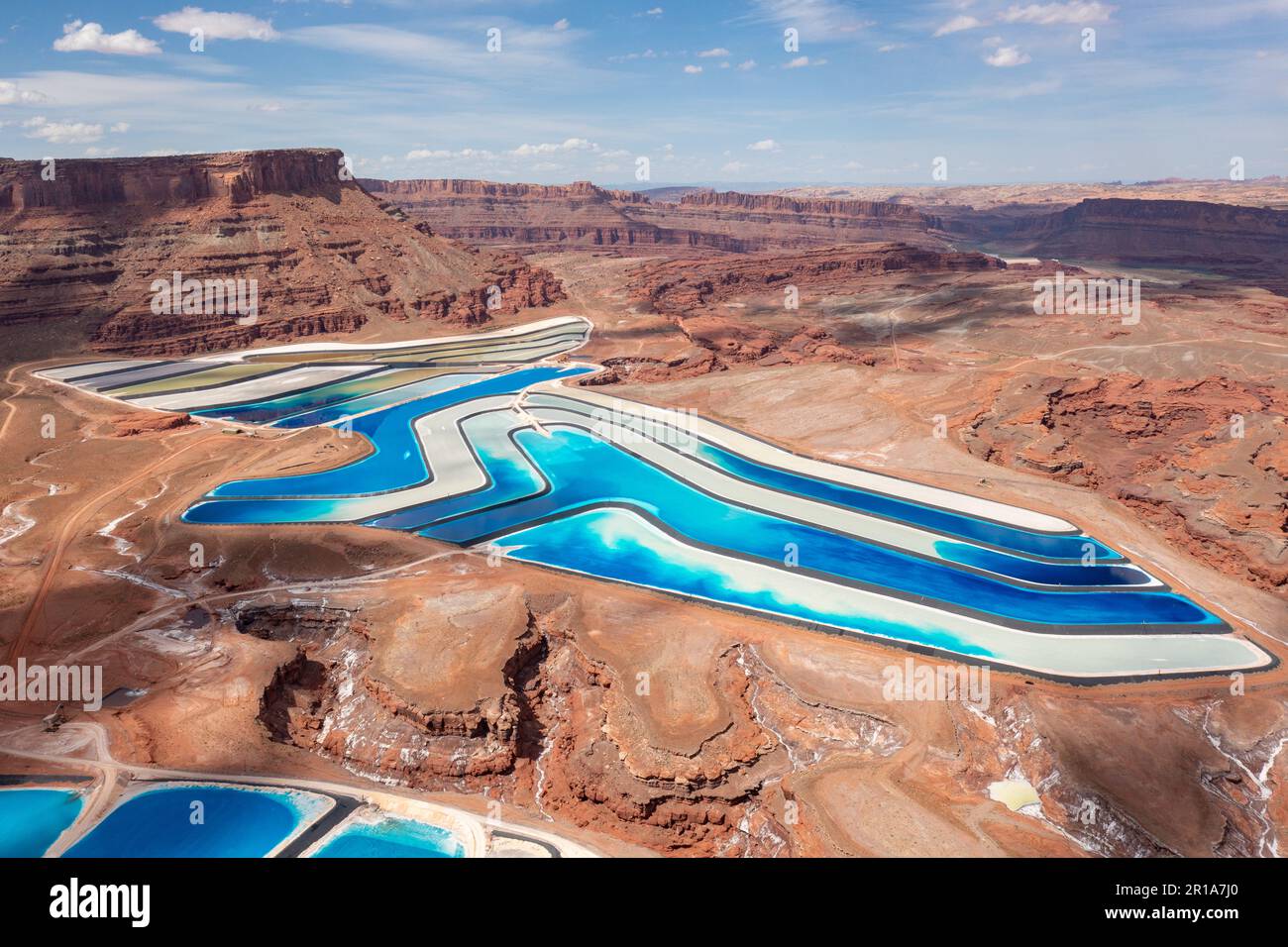 Evaporation Ponds At A Potash Mine Using A Solution Mining Method For Extracting Potash Near