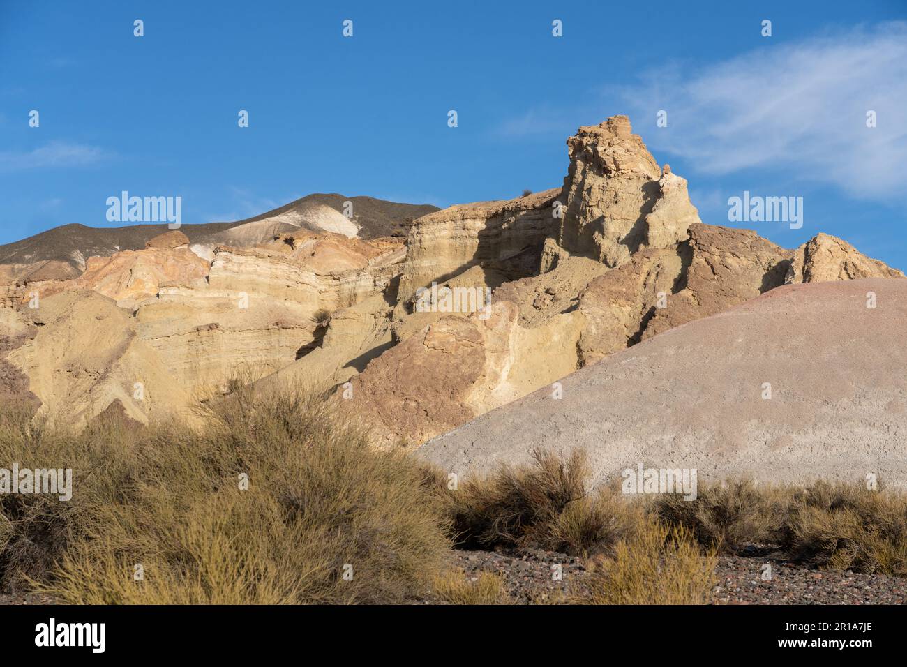 Colorful geologic formations at the Hill of Seven Colors near ...