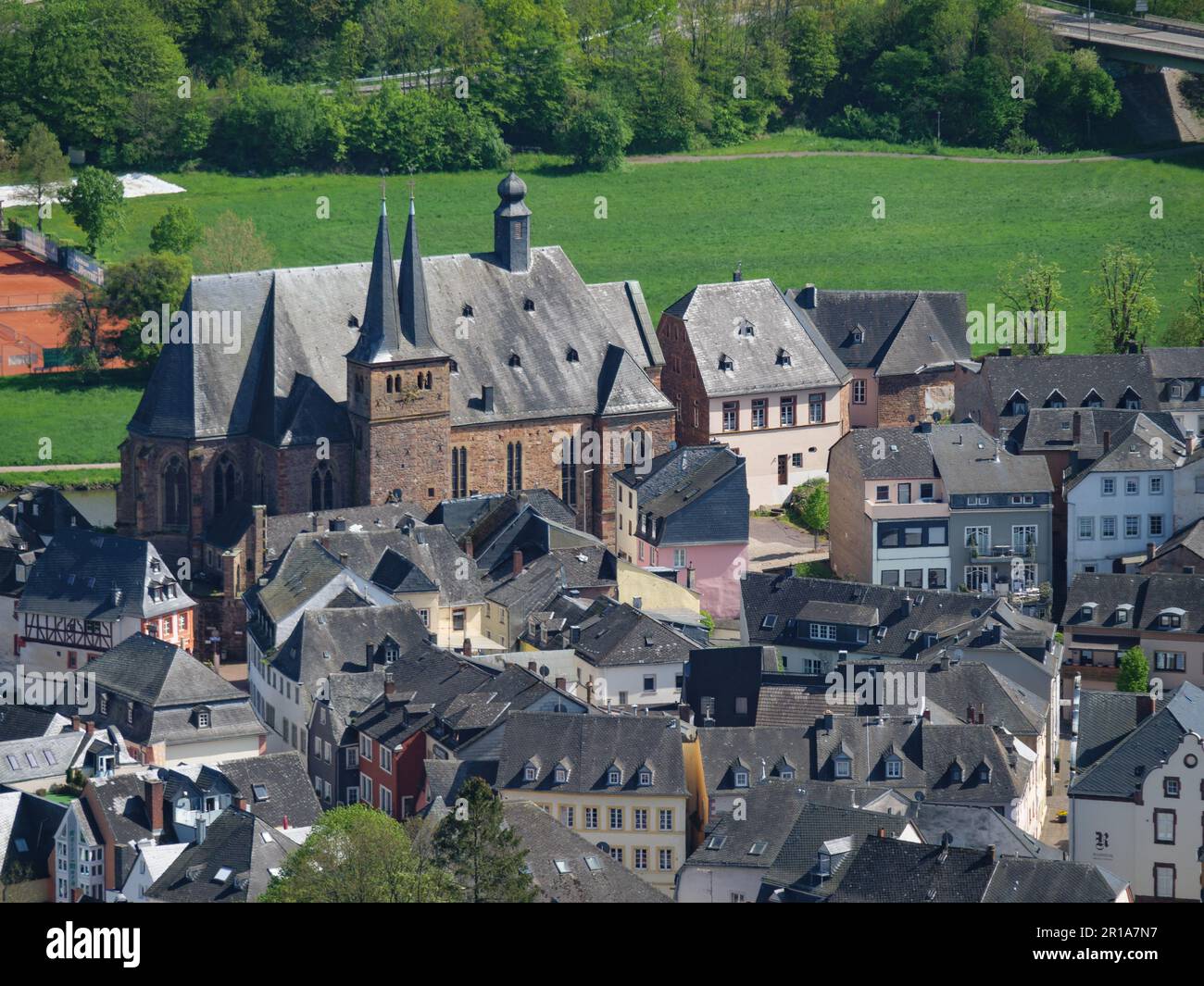 the city of Saarburg at the saar river in germany Stock Photo - Alamy
