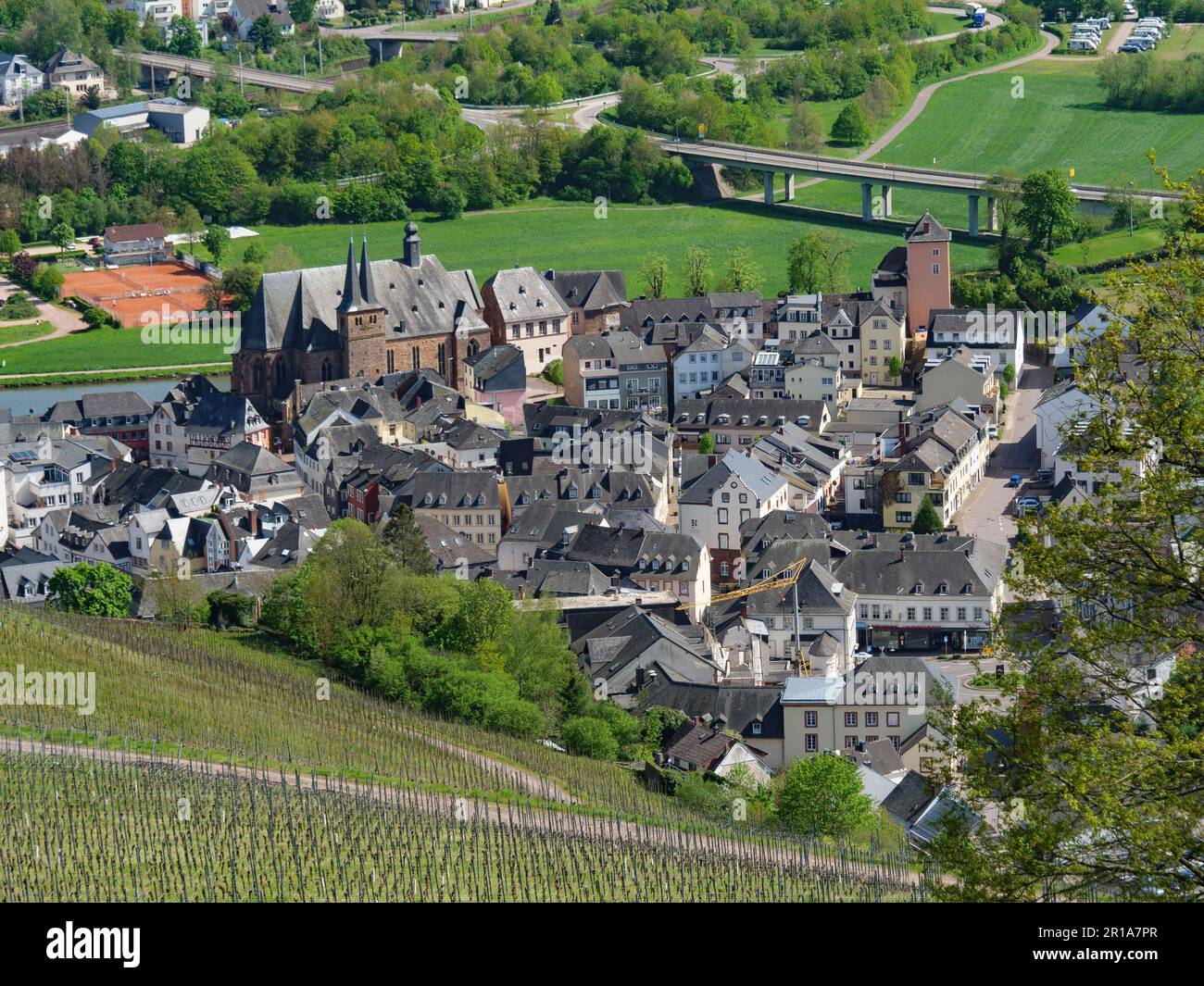 the city of Saarburg at the saar river in germany Stock Photo - Alamy