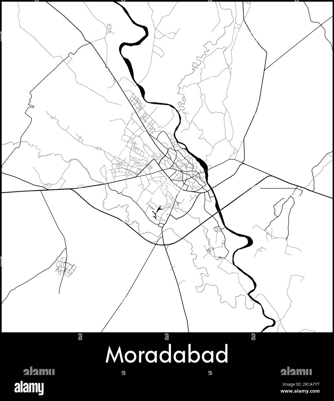 City Map Asia India Moradabad vector illustration Stock Vector Image ...