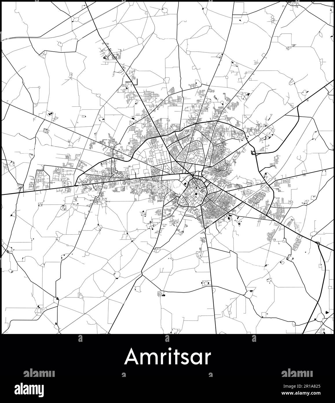 City Map Asia India Amritsar vector illustration Stock Vector Image ...