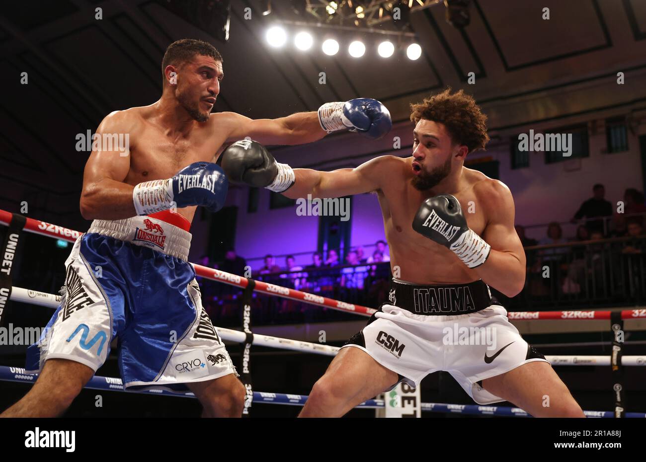 Karol Itauma (right) competes against Khalid Graidia (left) in the ...