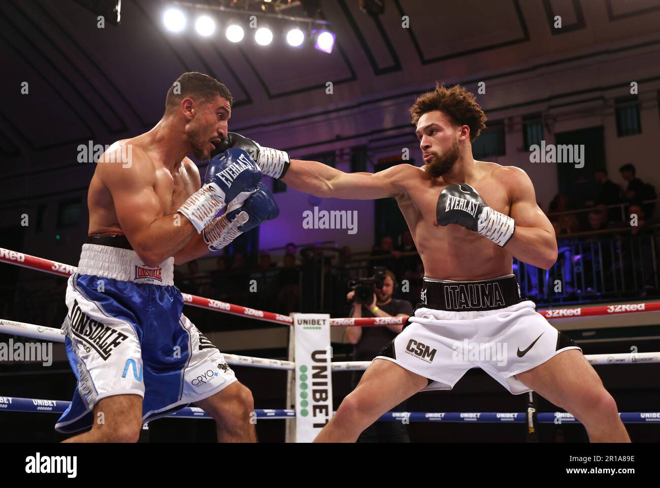 Karol Itauma (right) competes against Khalid Graidia (left) in the ...