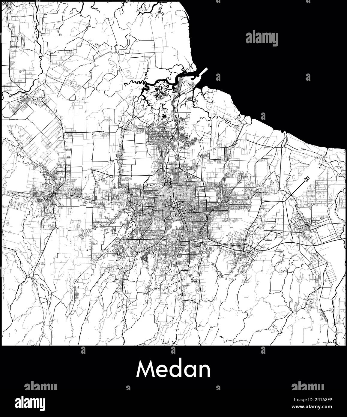 City Map Asia Indonesia Medan vector illustration Stock Vector Image ...