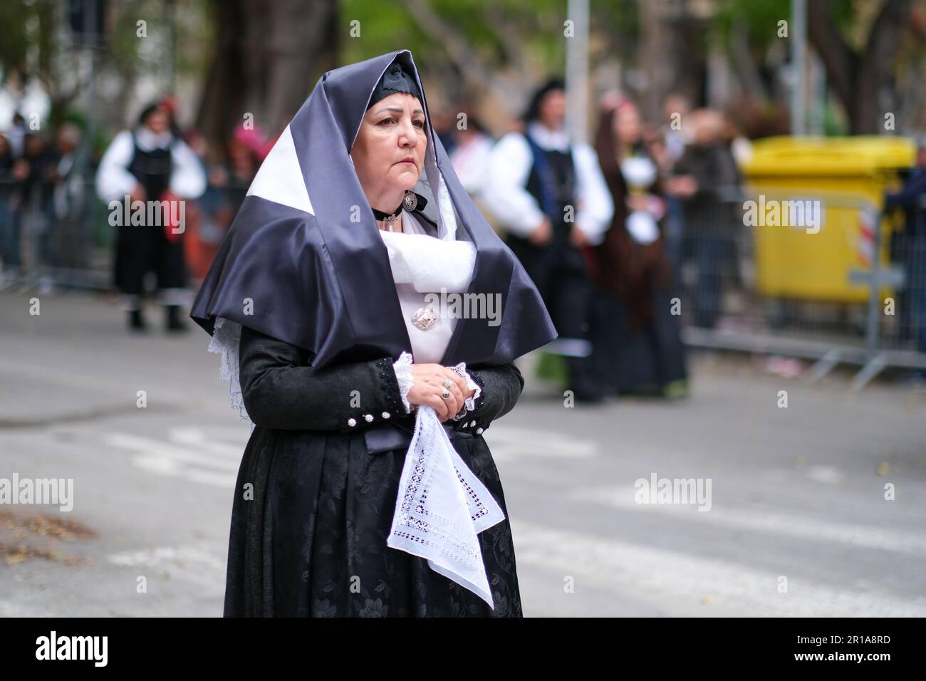 A Sardinian woman, dressed in her traditional costumes, with unique ...