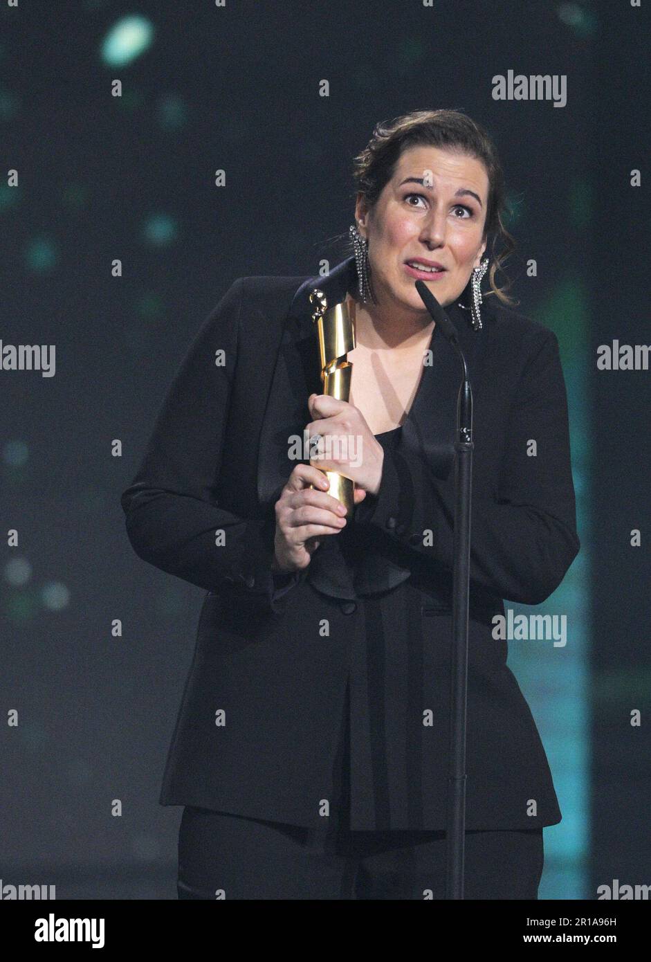 Berlin, Germany. 12th May, 2023. Gesa Jäger is on stage with her award ...