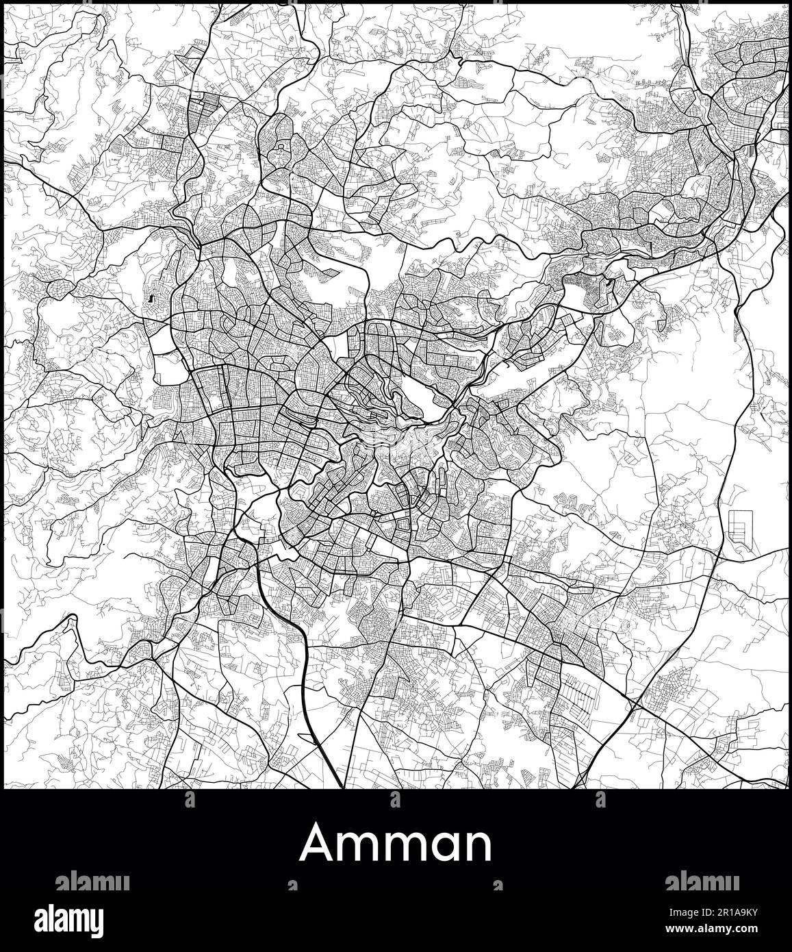 City Map Asia Jordan Amman vector illustration Stock Vector Image & Art ...