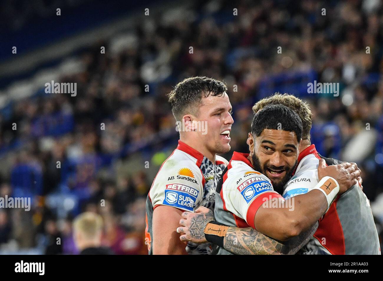Huddersfield, England - 12th May 2023 - Ricky Leutele and Josh Charnley ...